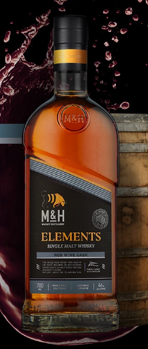 M&H Israeli Elements Red Wine Cask Single Malt Scotch Whisky 700ml ...